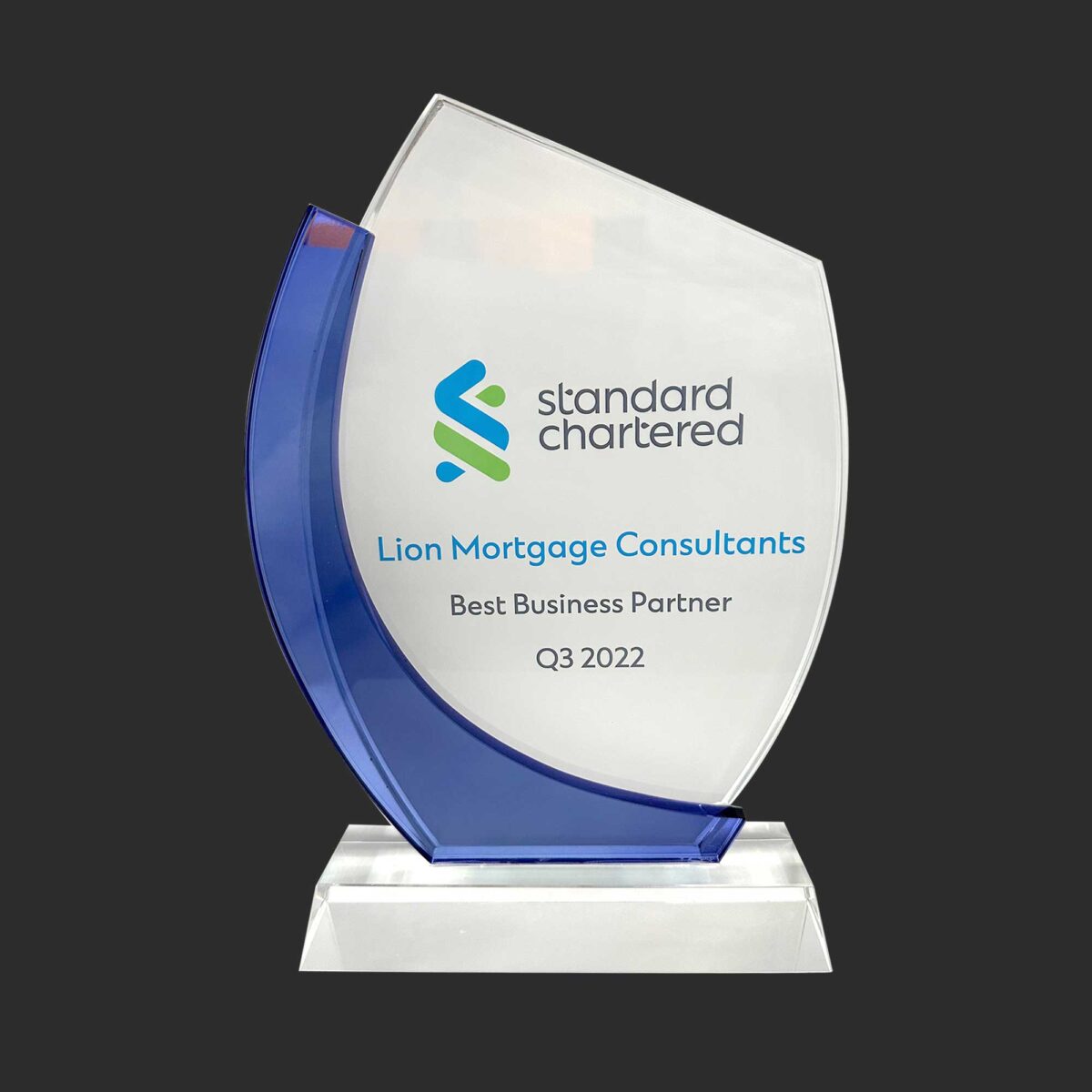 Standard Chartered 2022 - Best Business Partner - Lion Mortgage Consultants